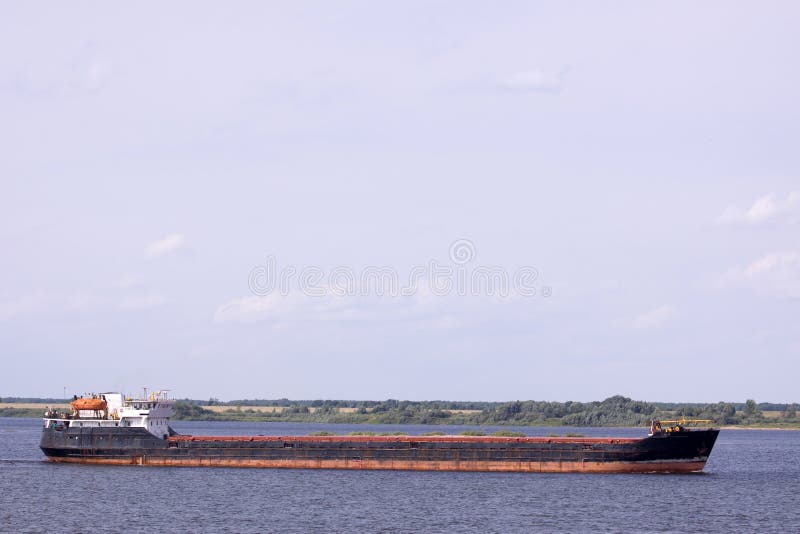 Cargo boat stock image. Image of forwarding, river, ship - 10925553