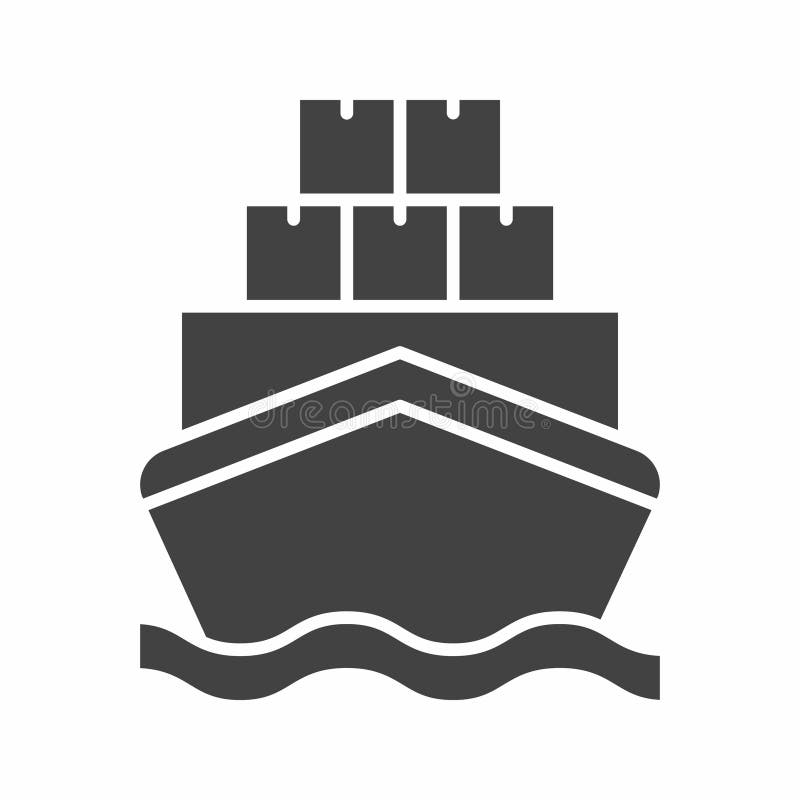 Cargo Boat Icon Vector Image. Stock Vector - Illustration of outline ...
