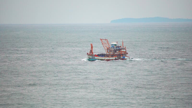 Old Ship Float at Sea in Full Moon Stock Footage - Video of cold, ocean ...