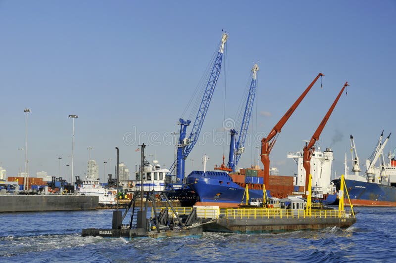 Cargo Boat Wait for Load Containers Inside Editorial Stock Image ...