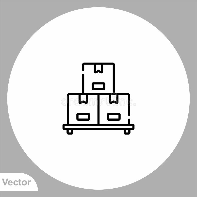 Cargo Box Vector Icon Sign Symbol Stock Vector - Illustration of ...