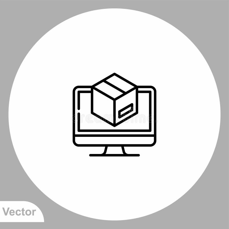 Cargo Box Vector Icon Sign Symbol Stock Vector - Illustration of mail ...
