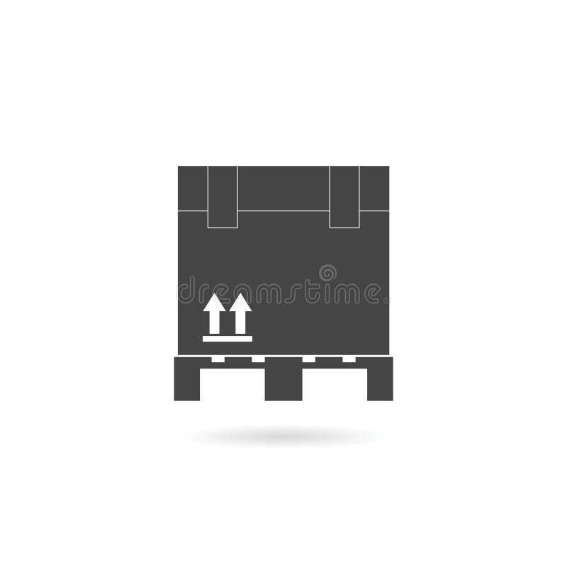 Cargo Box Pallet Icon with Shadow Stock Vector - Illustration of ...
