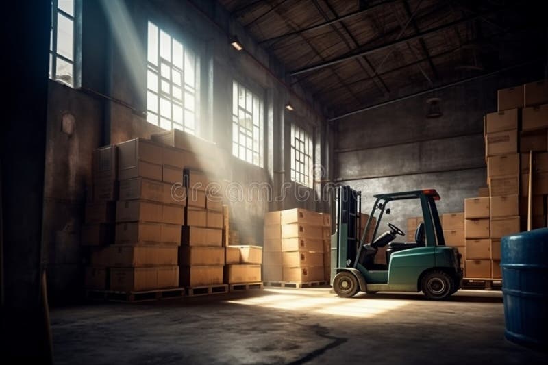 Cargo Sun Forklift Warehouse Logistic Transportation Delivery ...