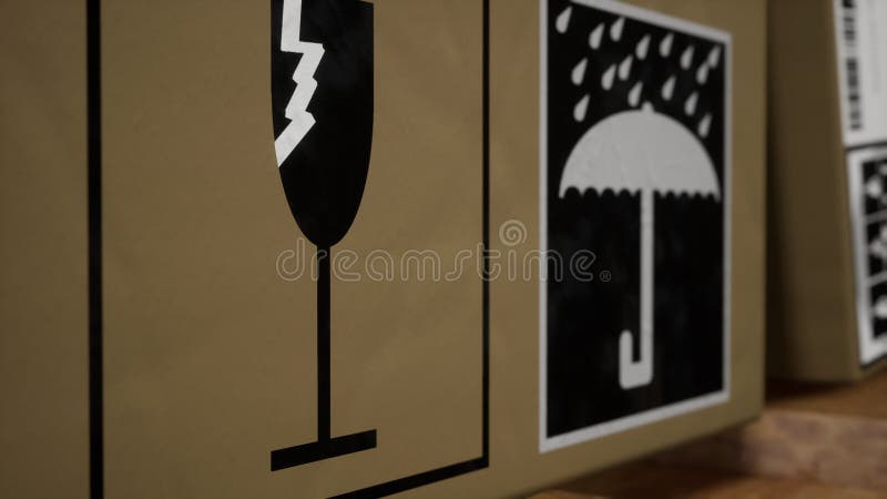 Cargo Boxes and Containers Labeled with Tracking Numbers and Shipment ...