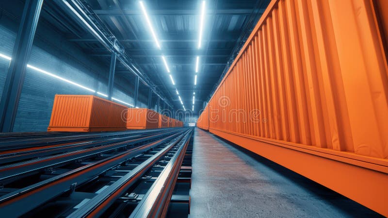 Cargo Boxes on Conveyor in Distribution Area Stock Image - Image of ...