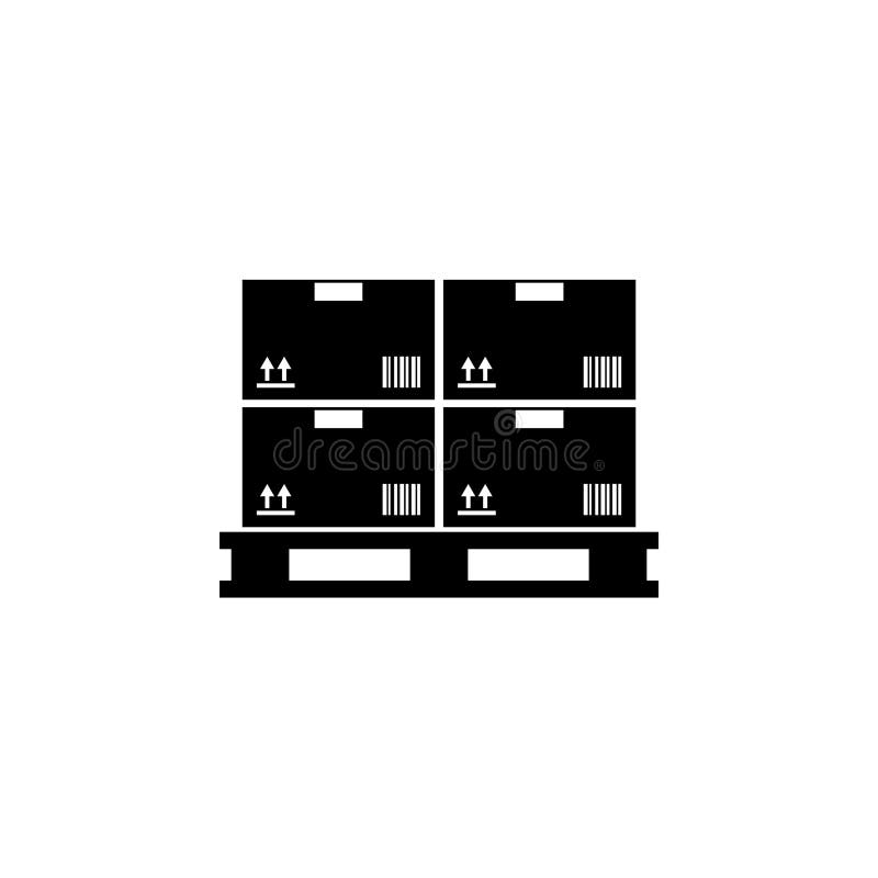 Cargo Boxes Pallet Flat Vector Icon Stock Vector - Illustration of ...