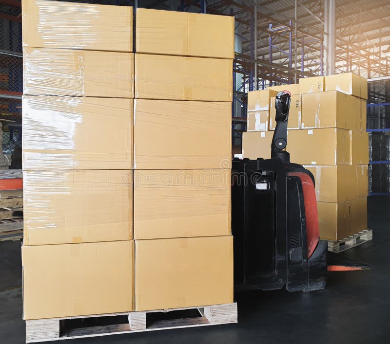 Cargo Boxes Shipment, Manufacturing and Warehousing. Stack of Cardboard ...