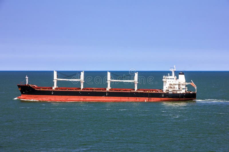 Cargo Bulker Ship Sailing in Sea Stock Image - Image of shipping, boat ...