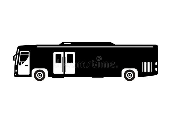Cargo Bus. Simple Illustration in Black and White. Stock Vector ...