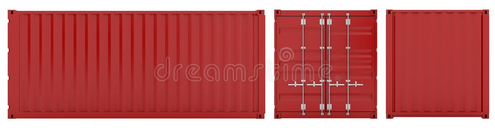 Set of Cargo Container Templates Stock Illustration - Illustration of ...