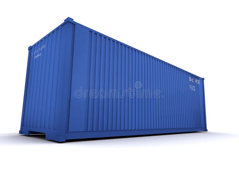 Red Metal Freight Shipping Container Isolated Stock Photo - Image of ...