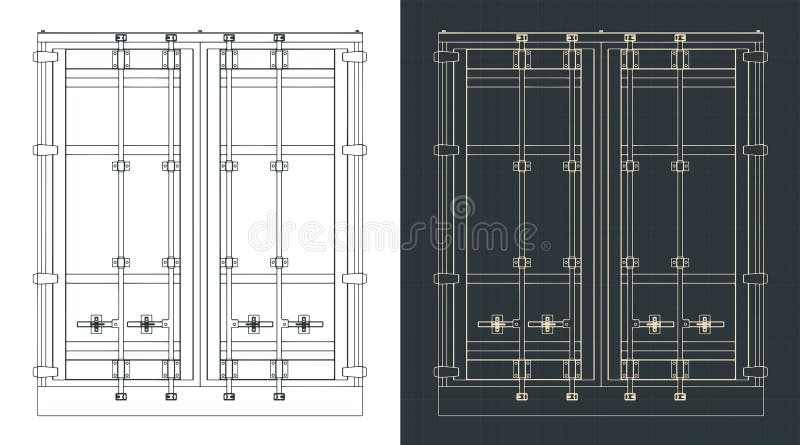 Cargo container blueprints stock vector. Illustration of vector - 278743086 Cargo container blueprints stock vector. Illustration of vector - 278743086