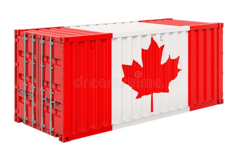 Container with Canadian Flag Isolated Stock Illustration - Illustration ...