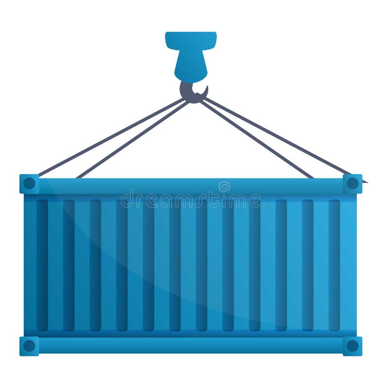 Cargo Container Crane Icon, Cartoon Style Stock Vector - Illustration ...