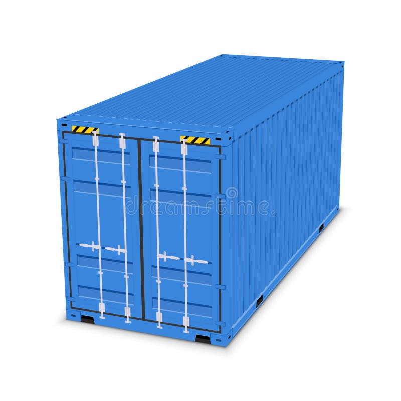 Cargo Container Box Isolated Vector. Cargo Sides Delivery Business ...