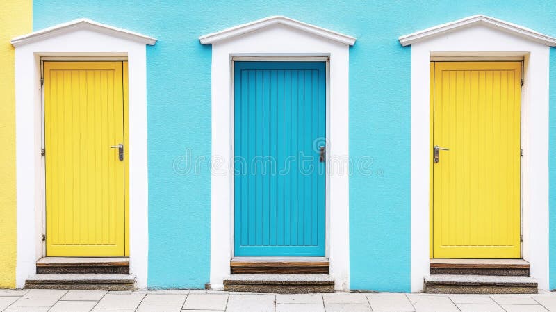 Cargo Container Doors with Vibrant Yellow and Blue Colors: a Beautiful ...