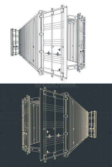 Shipping Container Drawings Stock Illustrations – 183 Shipping ...