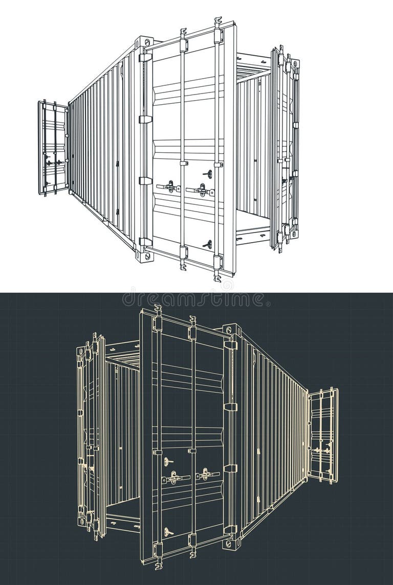 Shipping Container Drawings Stock Illustrations – 183 Shipping ...