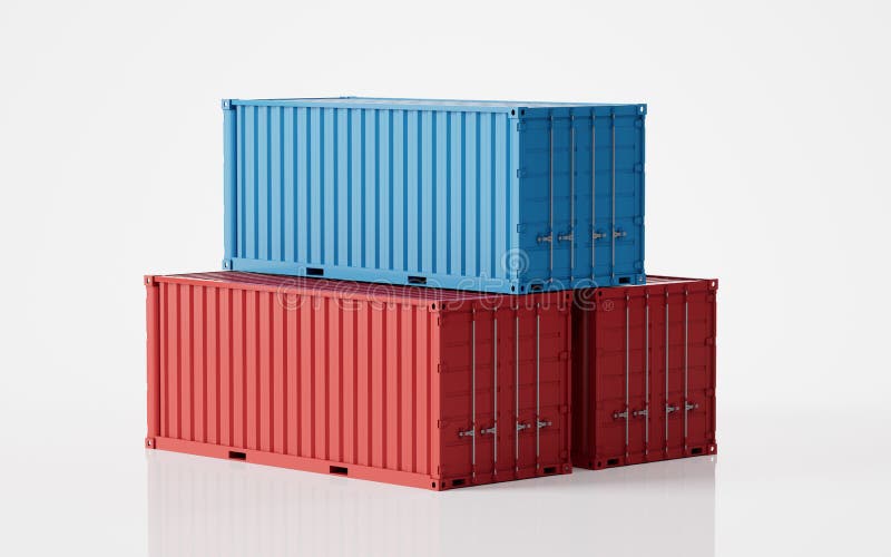 Cargo Container, Freight and Export, 3d Rendering Stock Illustration ...