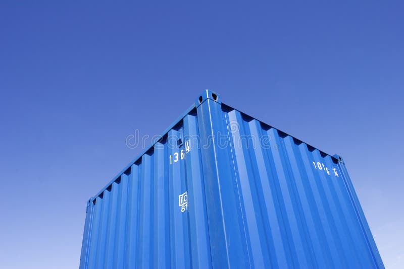 Blue container stock image. Image of warehouse, terminal - 16831065