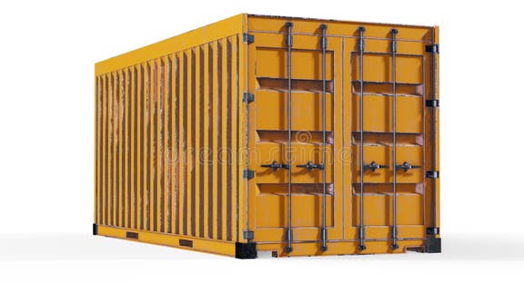 Cargo Container Front Side and Back View 3d Render Stock Illustration ...