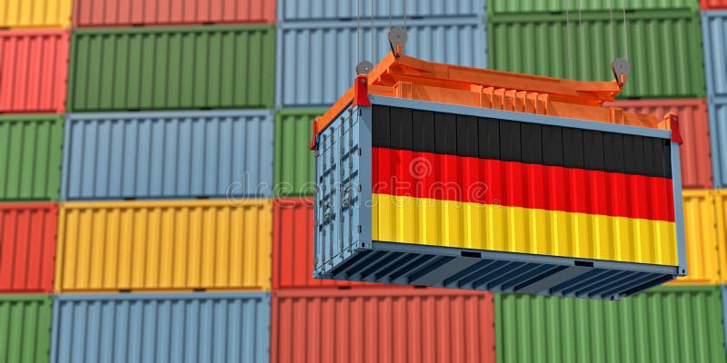 Cargo Container with German National Flag. Stock Illustration ...
