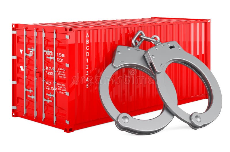 Cargo Container with Target with Arrows. 3D Rendering Stock ...