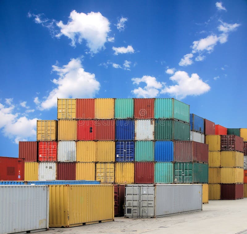 Cargo Container Harbor stock photo. Image of boat, industry - 13618370