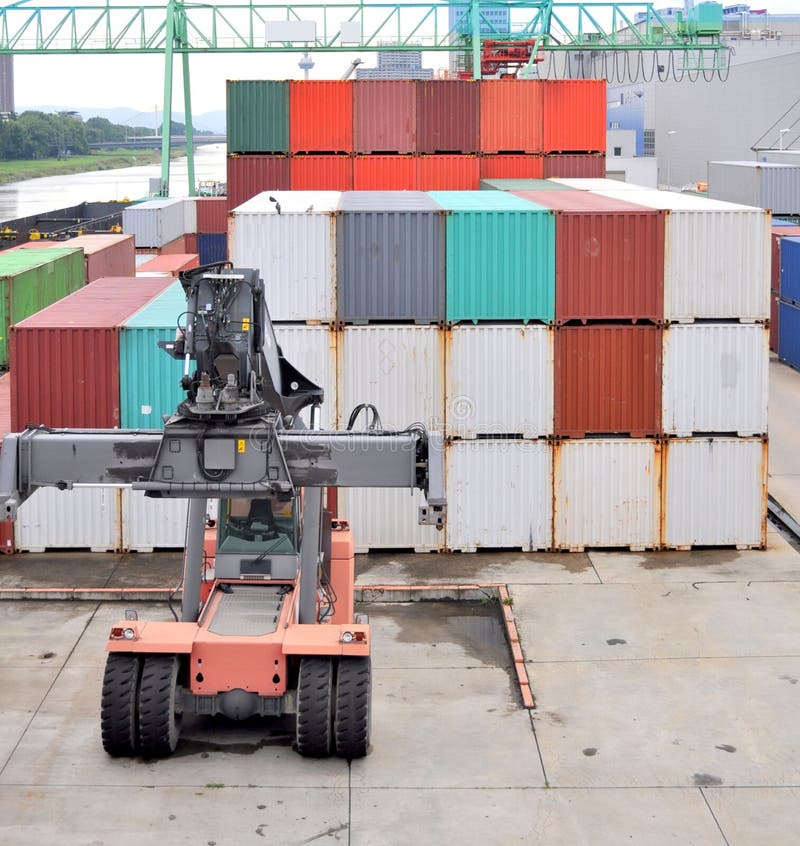 Cargo container harbor stock image. Image of truck, transport - 15689569