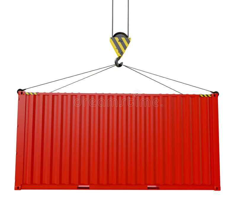 Cargo Container with Hook Isolated on White Stock Illustration ...