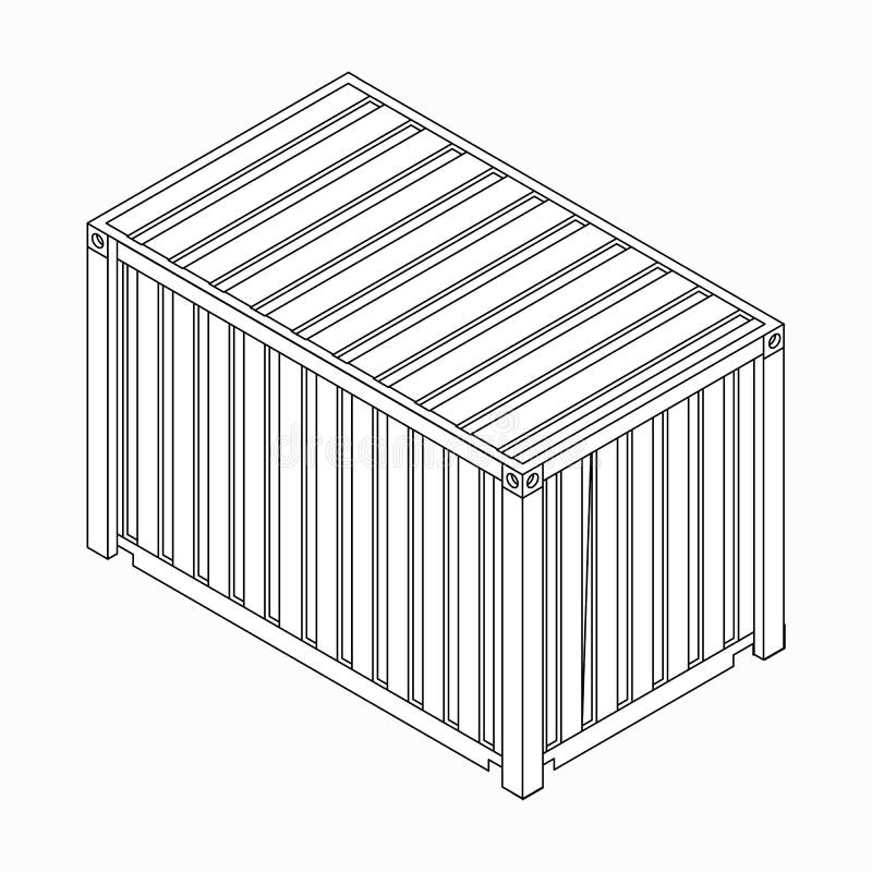 Cargo Container Icon, Isometric 3d Style Stock Vector - Illustration of ...