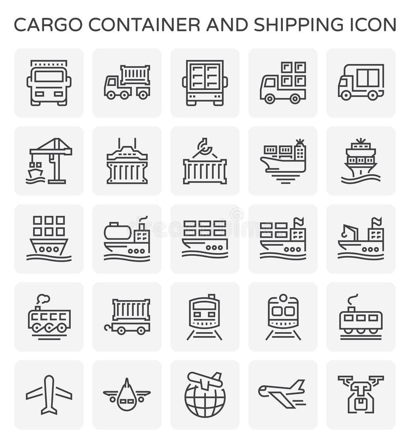 Cargo container icon stock vector. Illustration of carton - 154134929