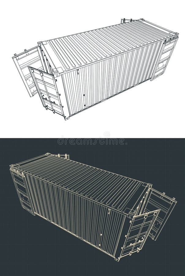 Shipping Container Drawings Stock Illustrations – 129 Shipping ...