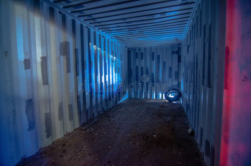 Cargo Container Interior Old Obsolete Cargo Container with Rusty Stock ...