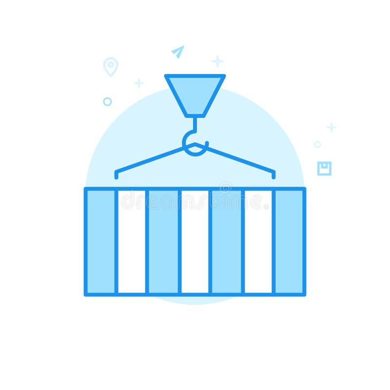 Cargo Container Loading Flat Vector Icon, Symbol, Pictogram, Sign ...