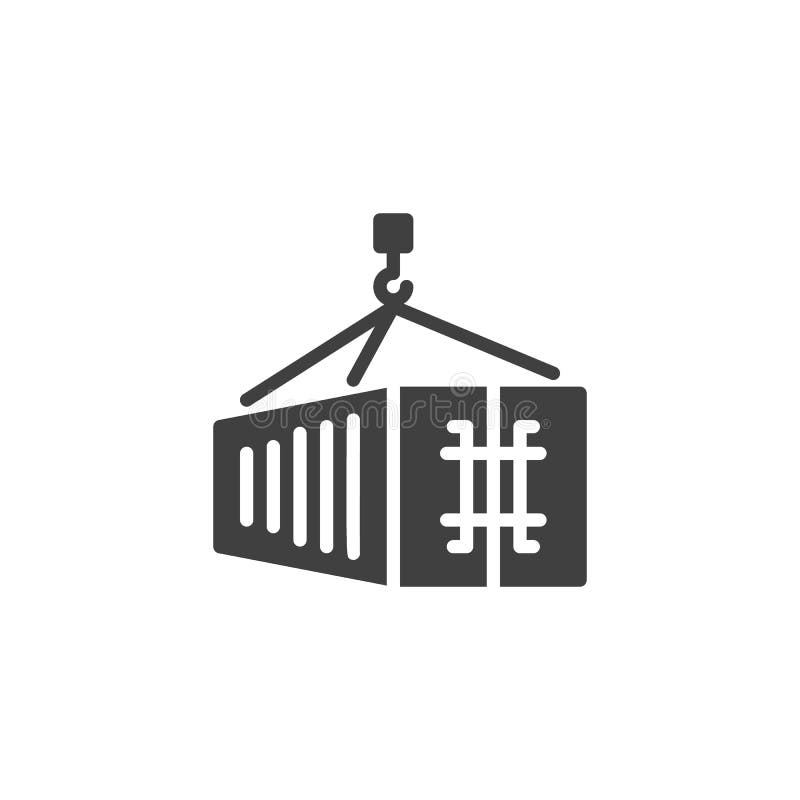 Container Loading Filled Line Icon. Linear Style Sign for Mobile ...