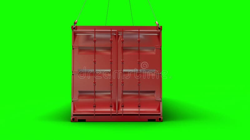 Cargo Container. Logistic and Business Concept. Green Screen. Realistic ...