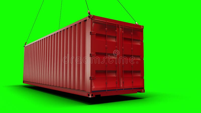 Cargo Container. Logistic and Business Concept. Green Screen. Realistic ...