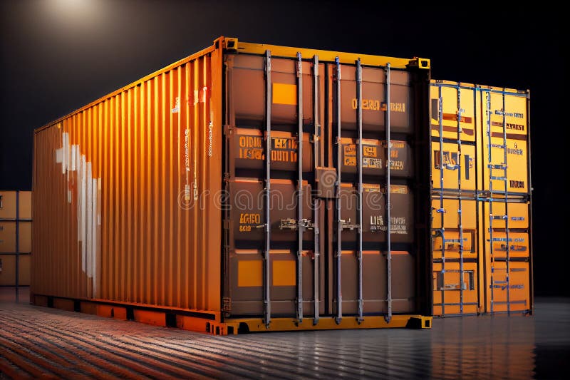 Cargo Container at the Logistics Warehouse Stock Illustration ...