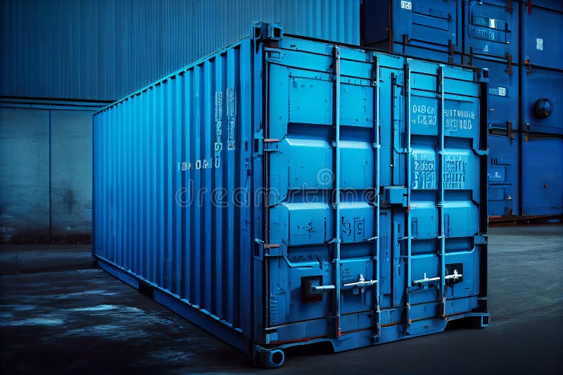 Cargo Container at the Logistics Warehouse Stock Illustration ...