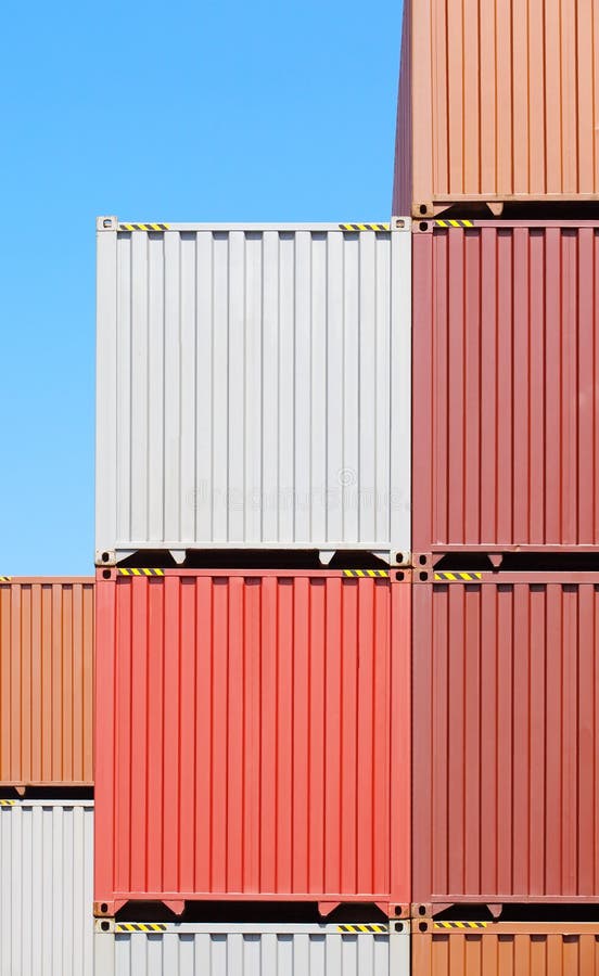 Cargo Container Truck at Container Dockyard Stock Photo - Image of ...