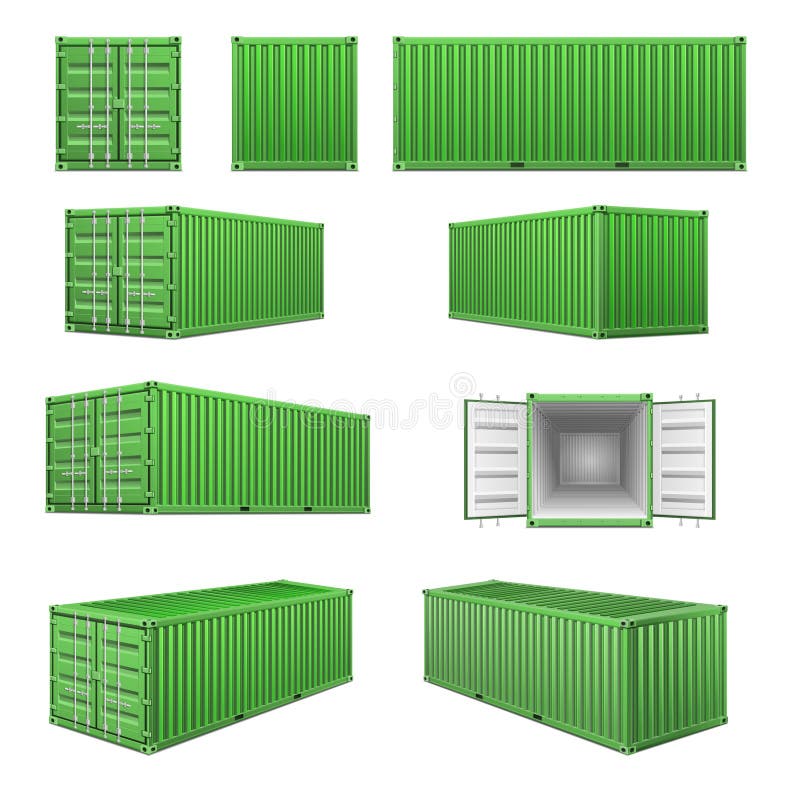 Green Cargo Container Vector. Freight Shipping Container Concept ...
