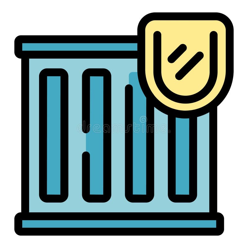 Cargo Container with Shield Showing Secure Shipping and Delivery Stock ...