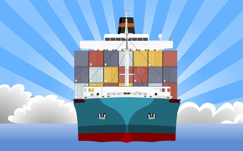 Container ship in port stock vector. Illustration of boat - 23175361