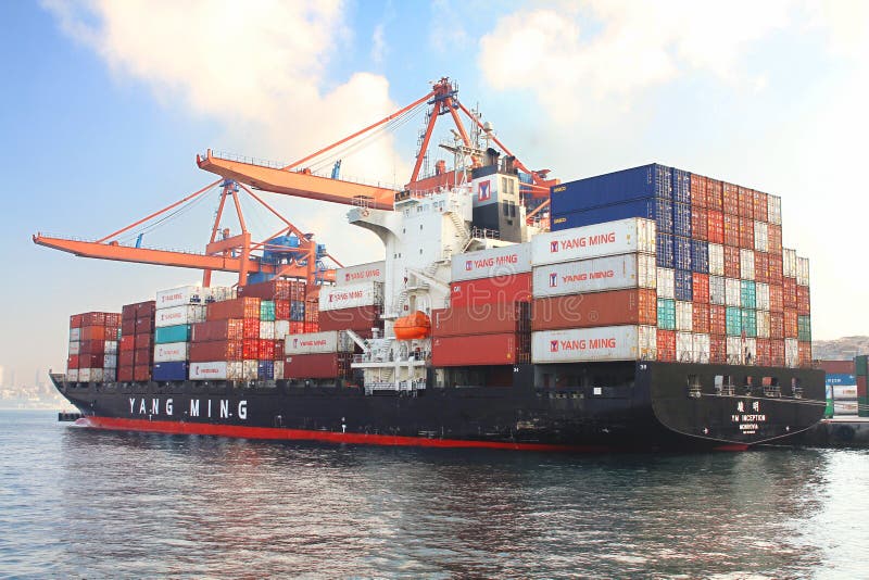 Cargo Container Ship editorial stock image. Image of equipment - 26065349
