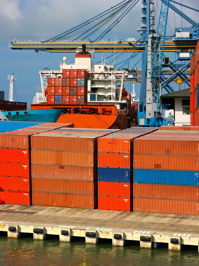 Cargo Container Ship stock image. Image of port, ship - 26383265