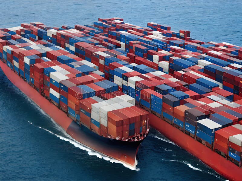 Cargo Container Ship. Logistics, Shipping and Freight Transportation ...
