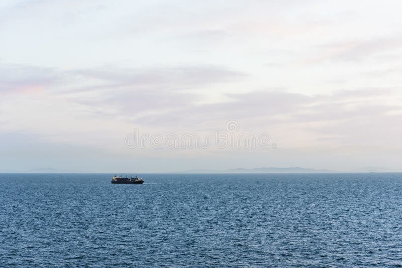 Cargo Container Ship Sailing through Calm Atlantic Ocean. Stock Image ...