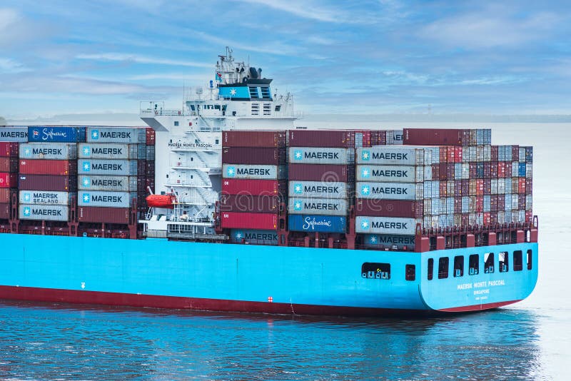 Fully Loaded Cargo Container Ship MAERSK MONTE PASCOAL, Owned by the ...